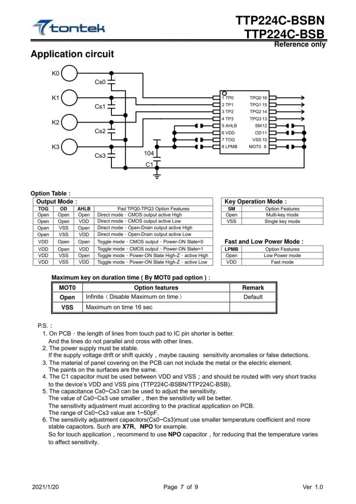 TTP224C-BSBN datasheet page 7