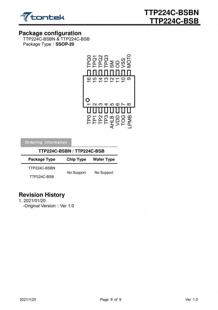 TTP224C-BSBN datasheet page 9