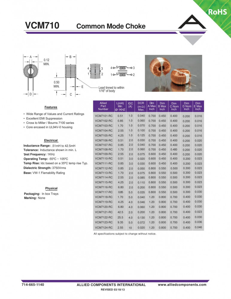 VCM7101-RC product document image