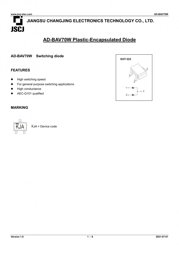 AD-BAV70W datasheet page 1