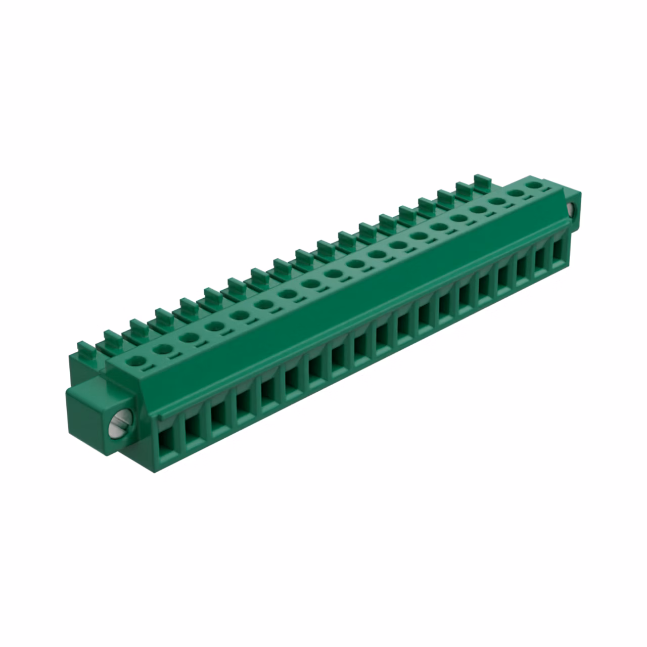 3.81mm Pitch Eurostyle Horizontal Plug, with Retention Screws and Reverse Imprinting, Green Housing, 19 Circuits for sale