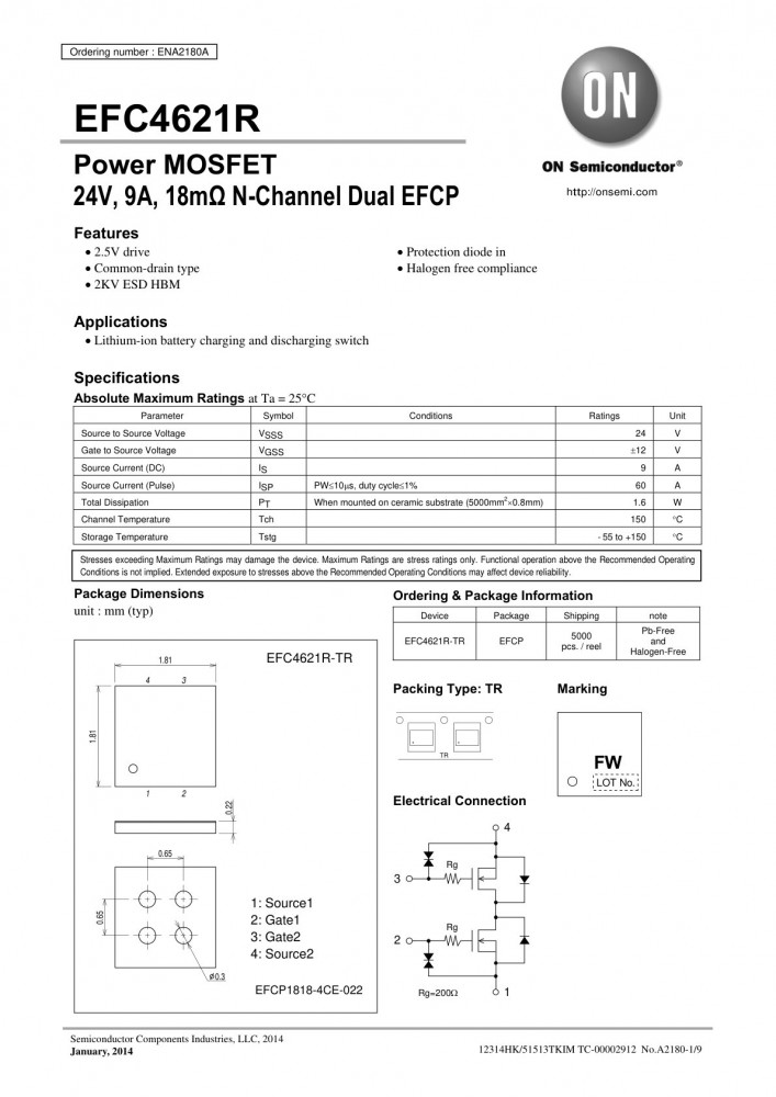 EFC4621R-TR datasheet page 1