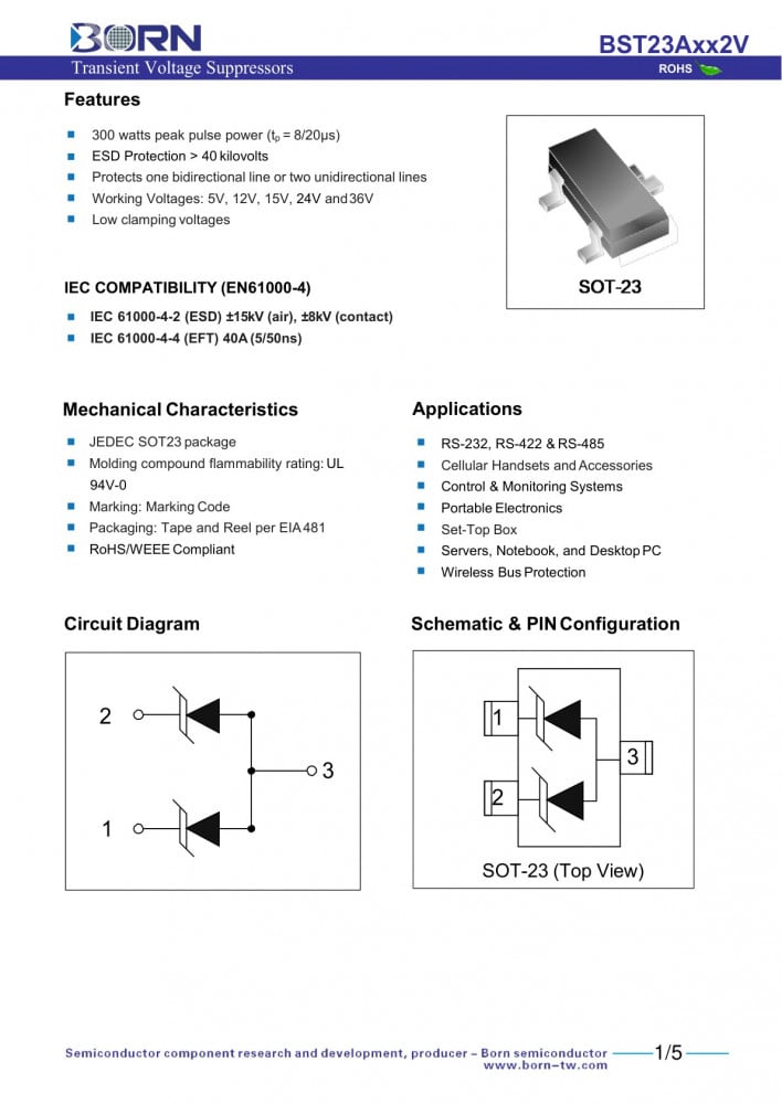 BST23A052V datasheet page 1