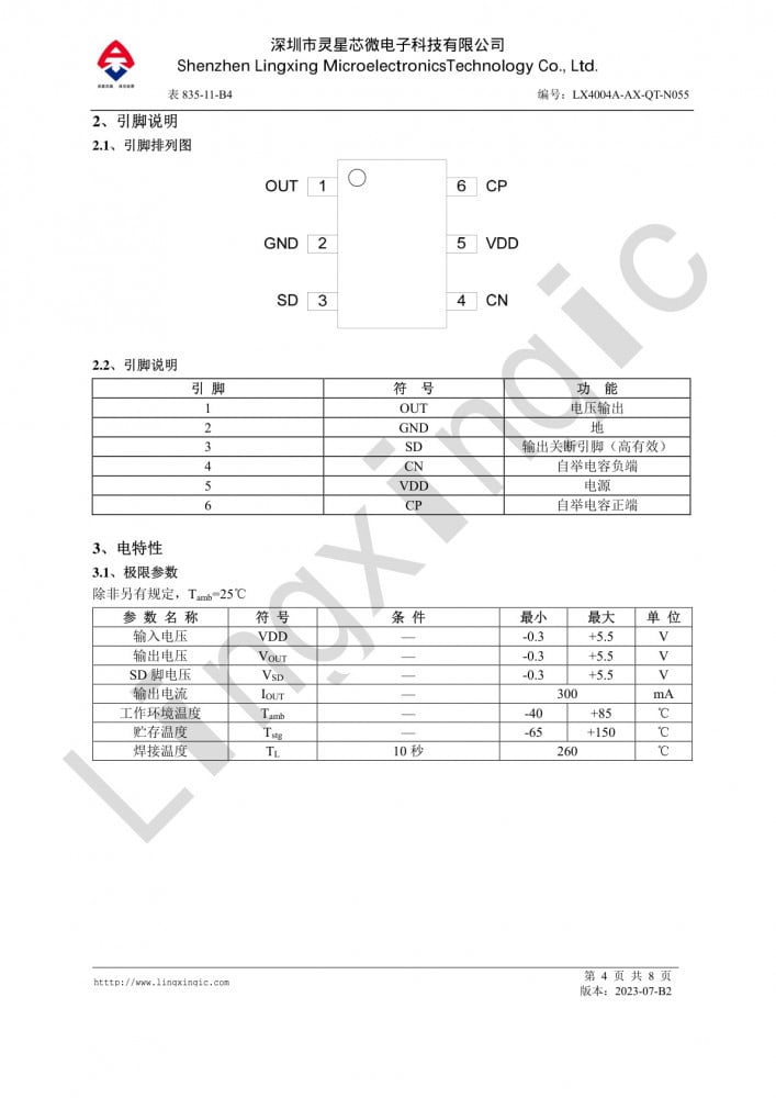 LX4004A datasheet page 4