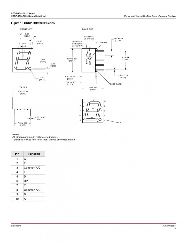 HDSP-303E datasheet page 2