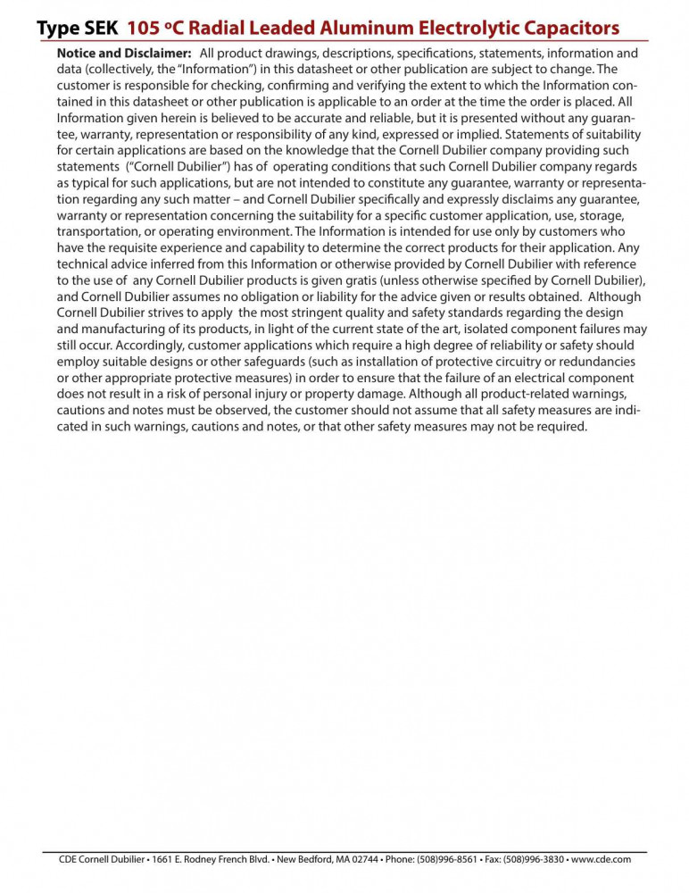 SEK datasheet page 8