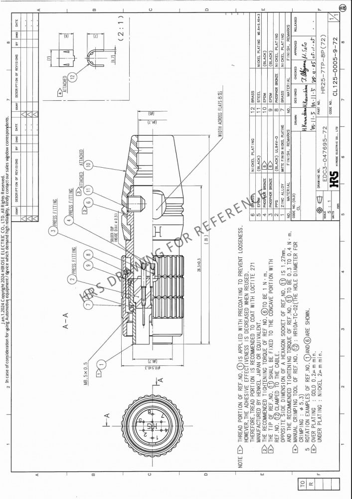 HRS HR25-7TP-8P(72) technical document preview