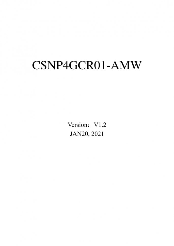 CSNP4GCR01-AMW datasheet page 1