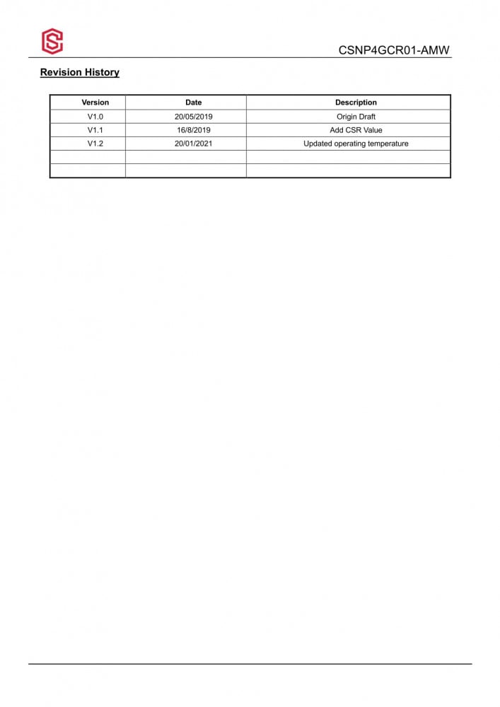 CSNP4GCR01-AMW datasheet page 2