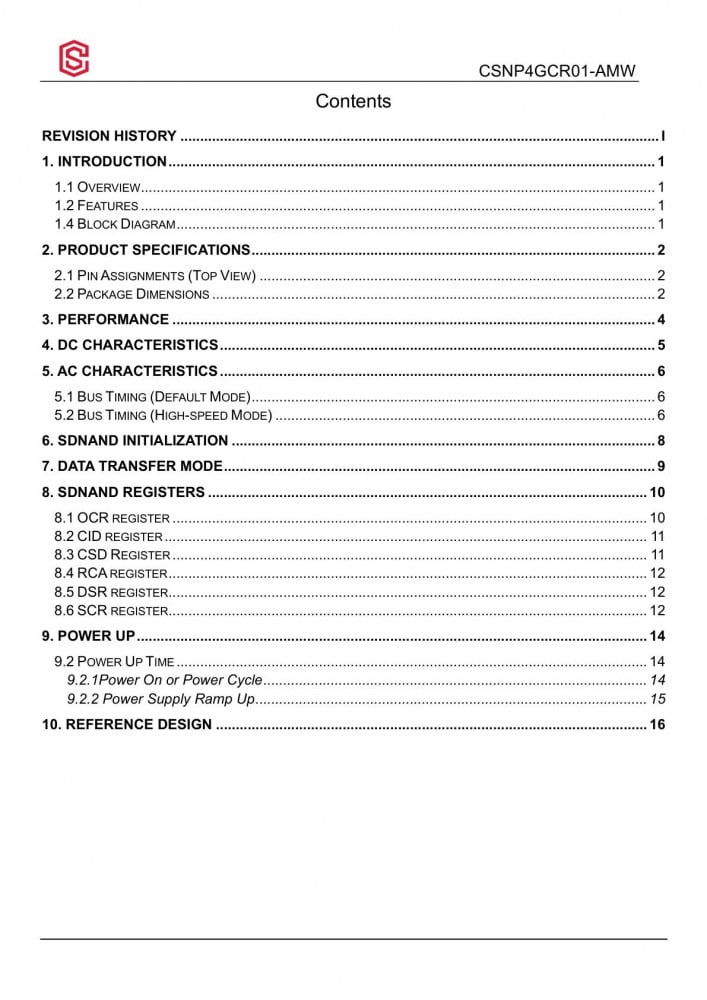 CSNP4GCR01-AMW datasheet page 3
