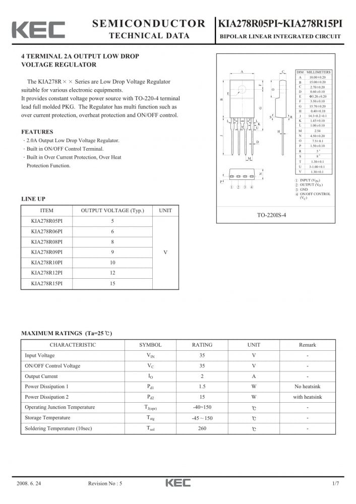 KIA278R10PI-U/P datasheet page 1