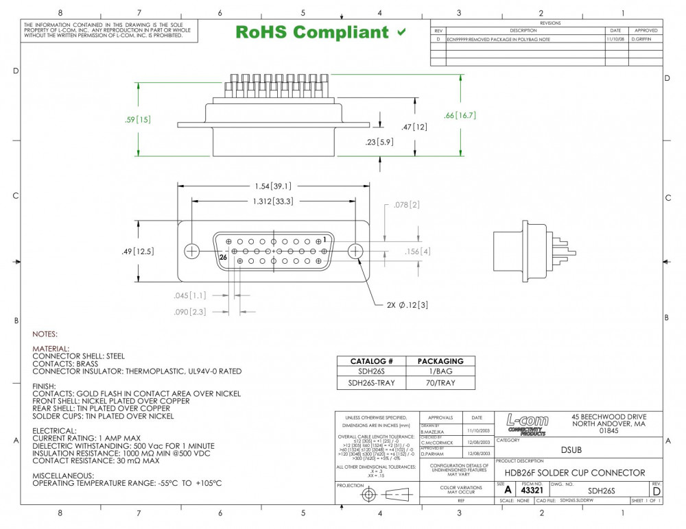 SDH26S-TRAY technical document preview