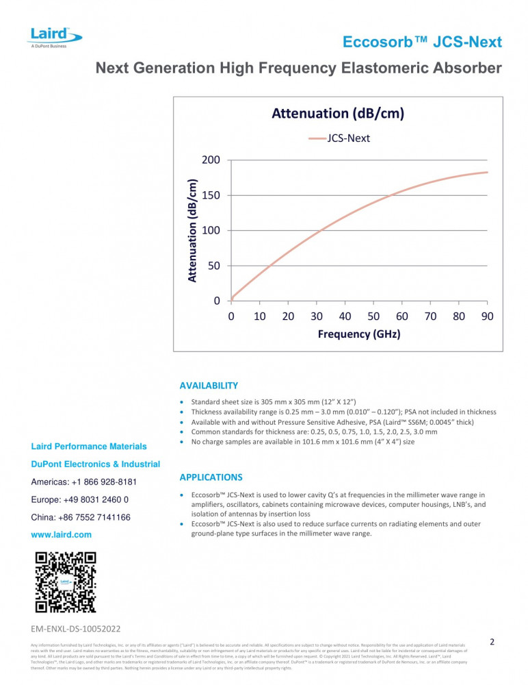 Laird Eccosorb JCS-Next product document page 2
