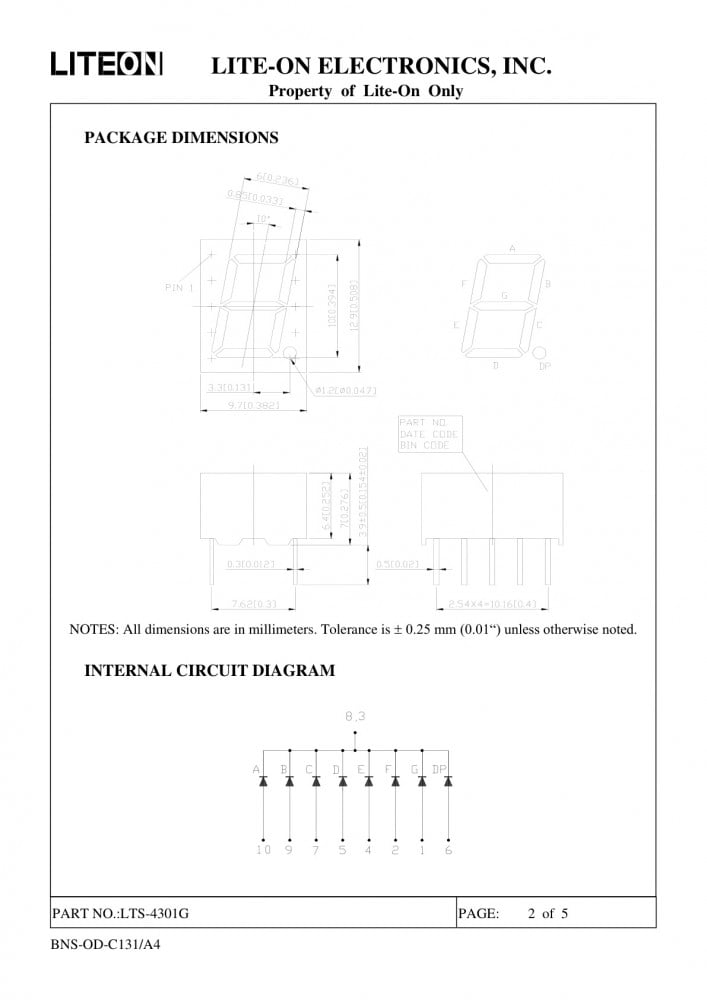 LTS-4301G datasheet page 3