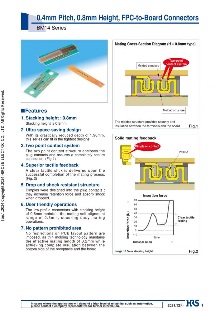 HRS BM14 Series datasheet page 1