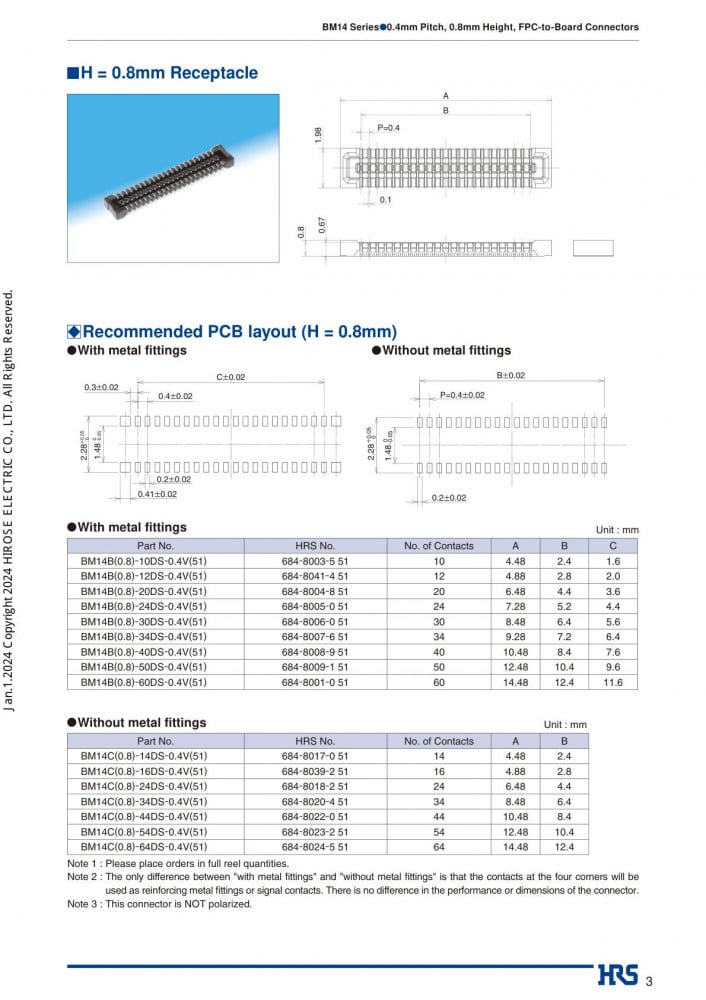 HRS BM14 Series datasheet page 3