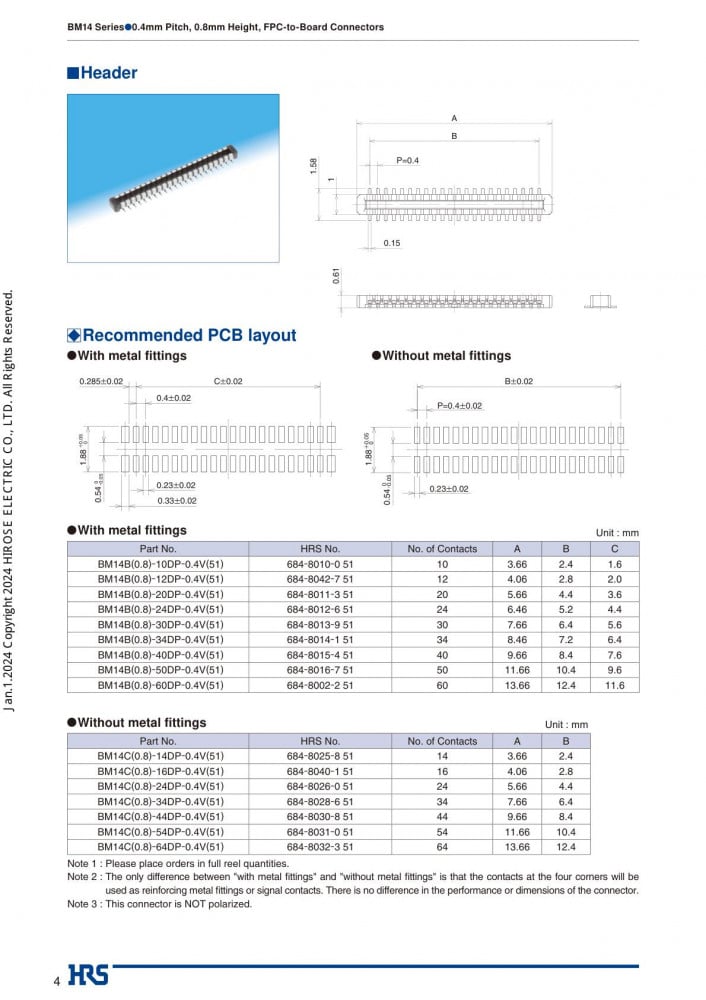 HRS BM14 Series datasheet page 4