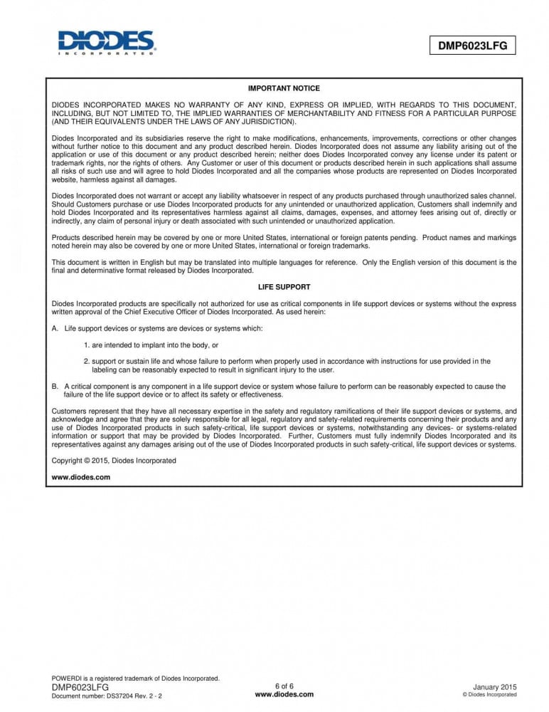 DMP6023LFG-7 datasheet page 6