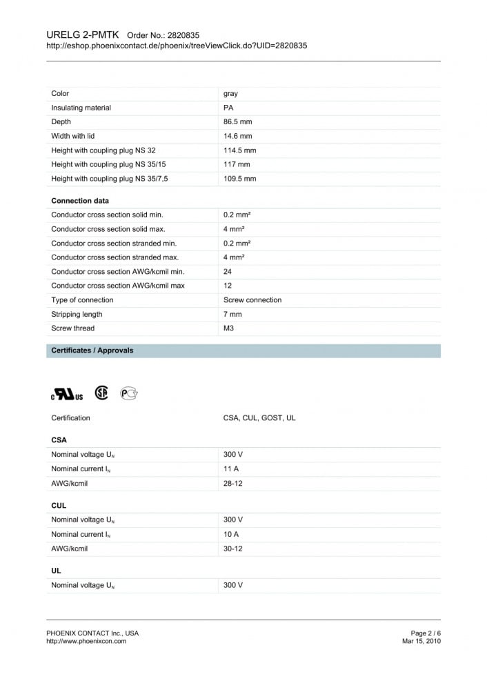 Phoenix Contact 2820835 documentation page 2