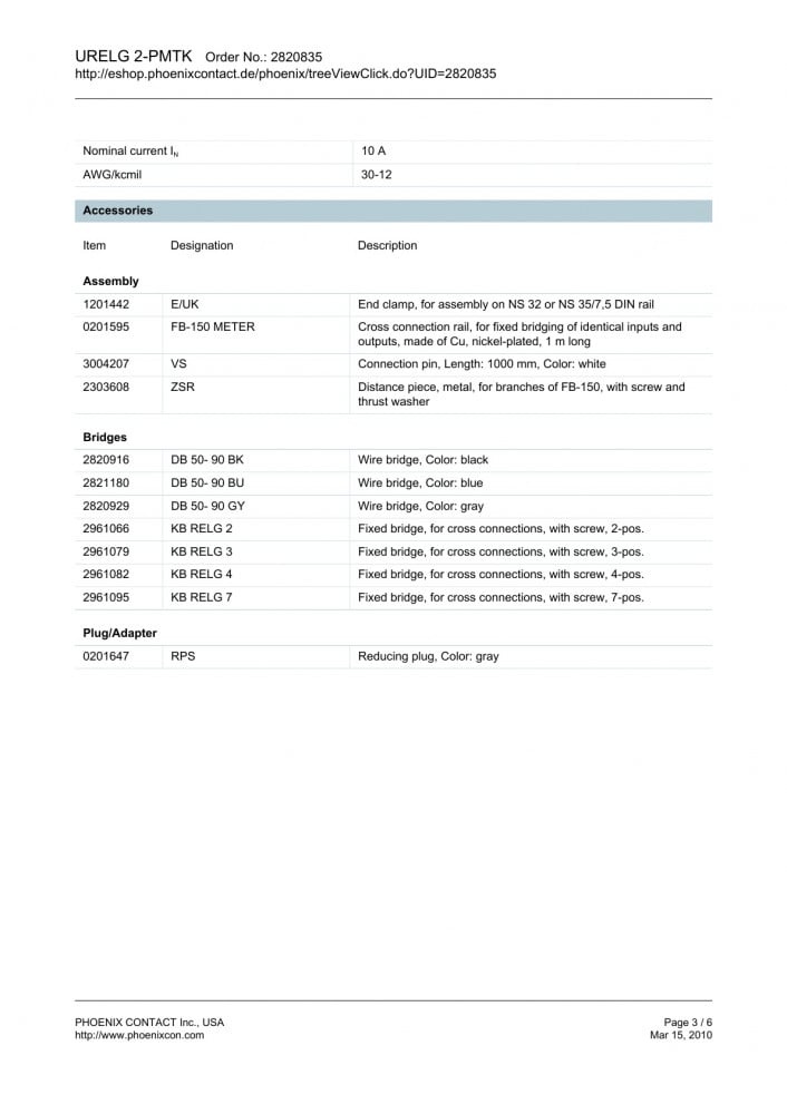 Phoenix Contact 2820835 documentation page 3