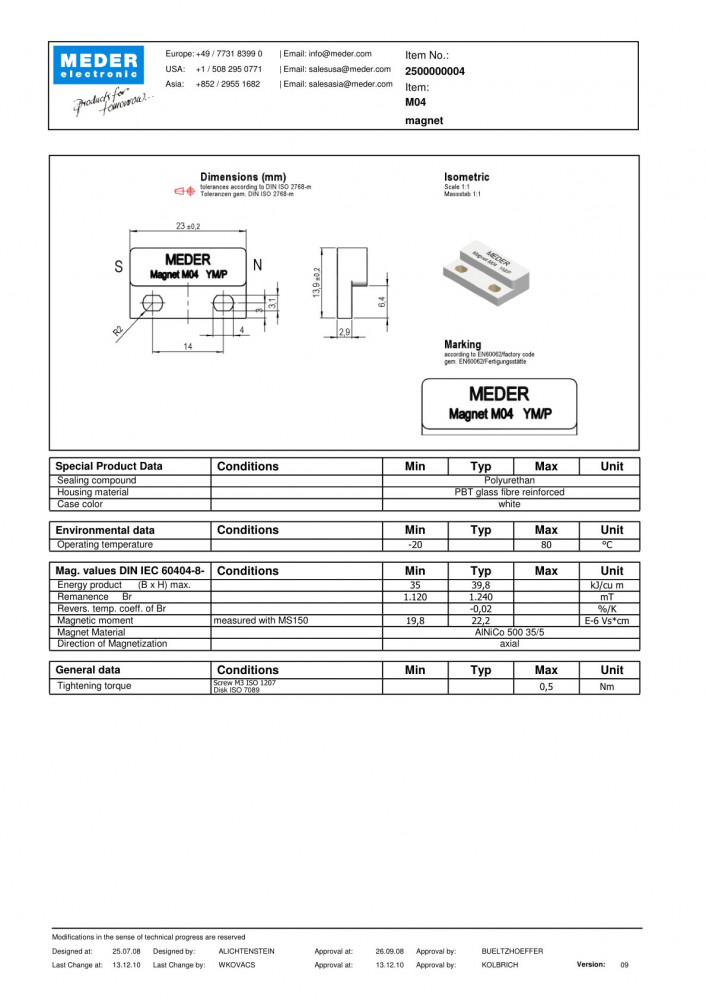 LEA NETWORKS M04 product drawing and technical data sheet preview