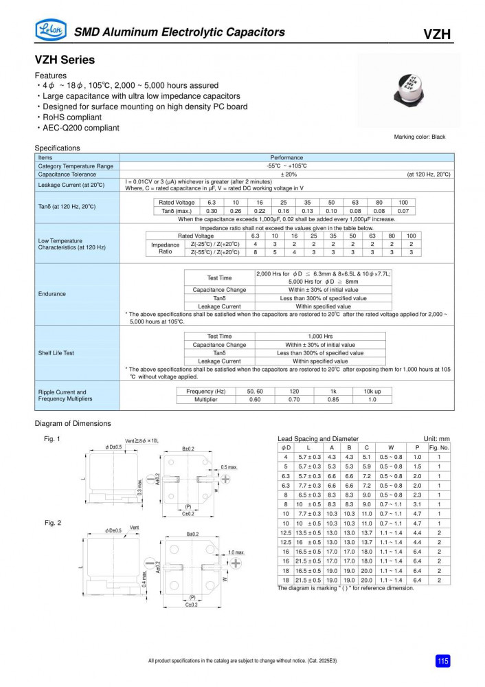 Lelon VZH series technical document page 1