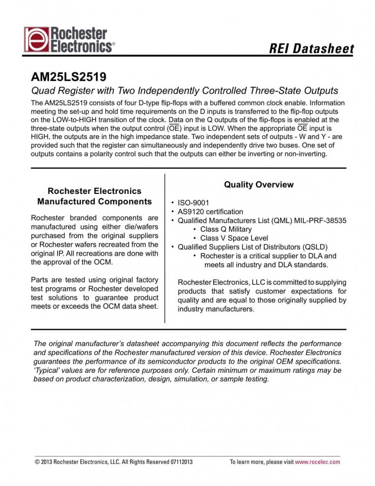 AM25LS2519 datasheet page 1