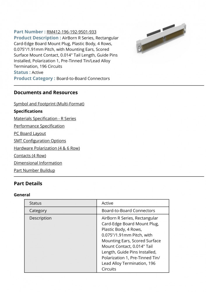 MOLEX AirBorn R Series technical document page 1