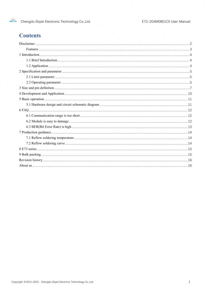 E73-2G4M08S1CX datasheet page 2