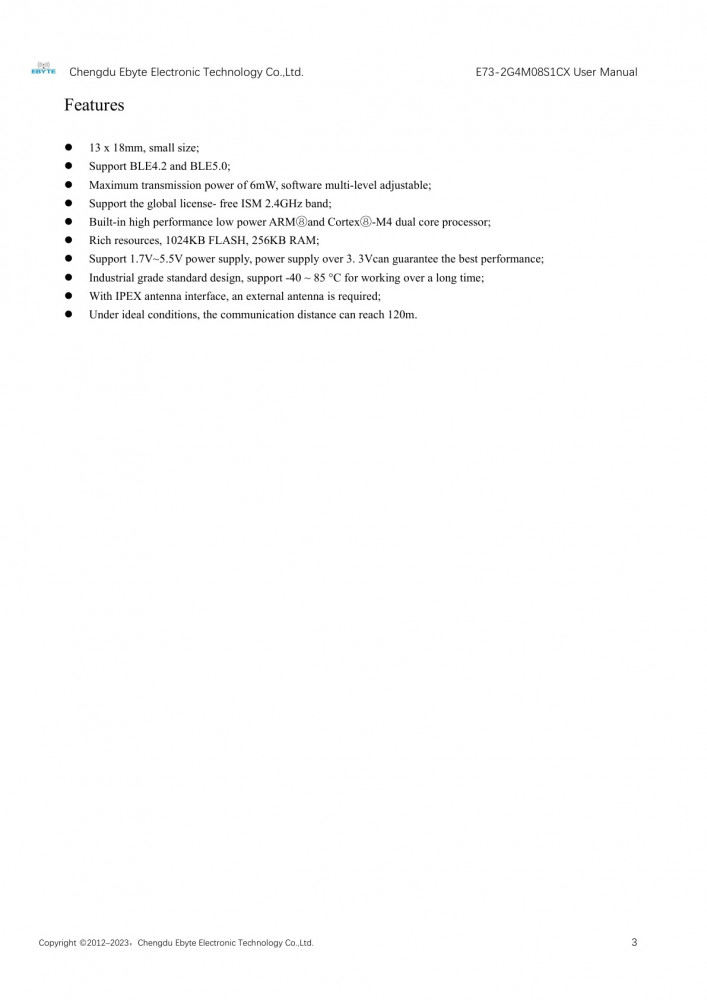 E73-2G4M08S1CX datasheet page 4