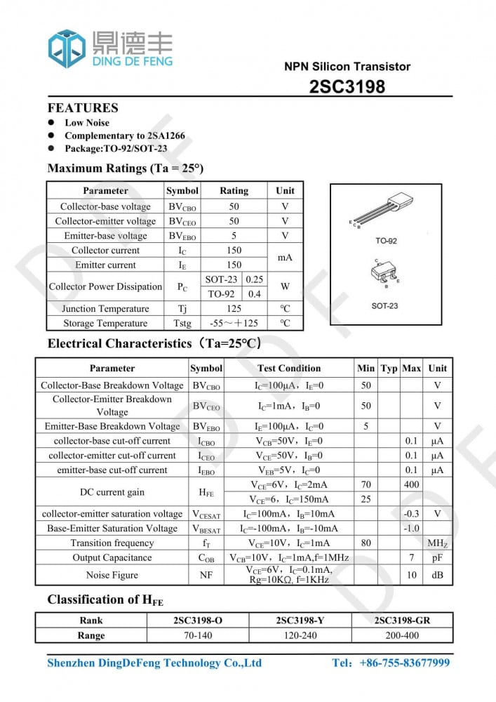 2SC3198 DDF datasheet page