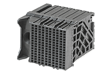 Impact 100 Ohm 5 Pair Right-Angle Orthogonal Daughtercard, Unguided, 10 Columns, 150 Circuits, Plated Through Hole Dimension 0.46mm, Lead-Free