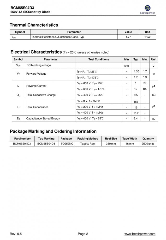 BCM65S04D3 datasheet page 2