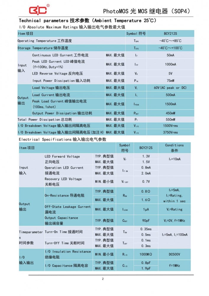BCY212S datasheet page 2