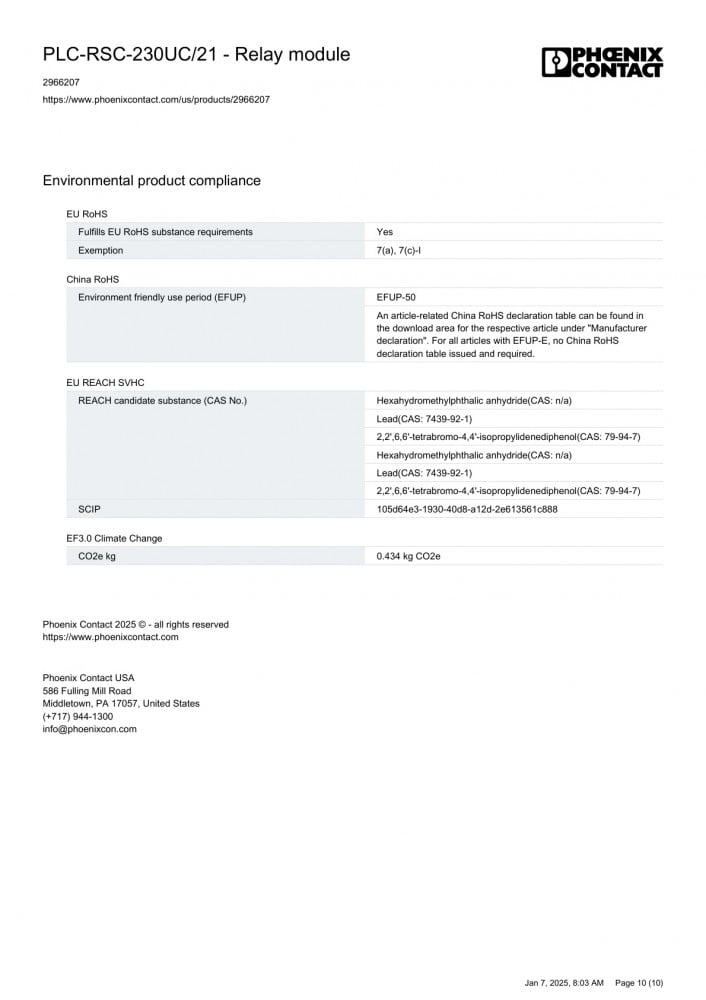 Phoenix Contact 2966207 technical document page 10