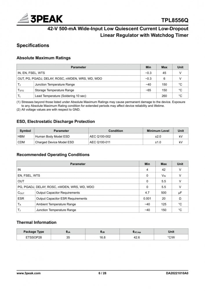 TPL855650Q-TSCR-S datasheet page 6