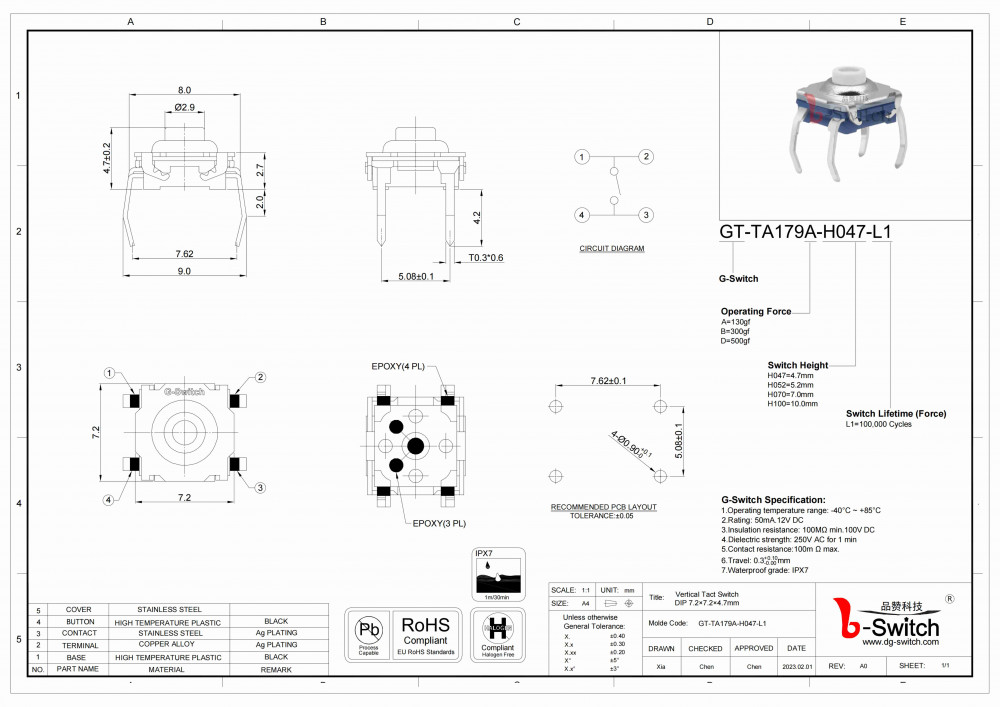 GT-TA179A-H047-L1 technical document page