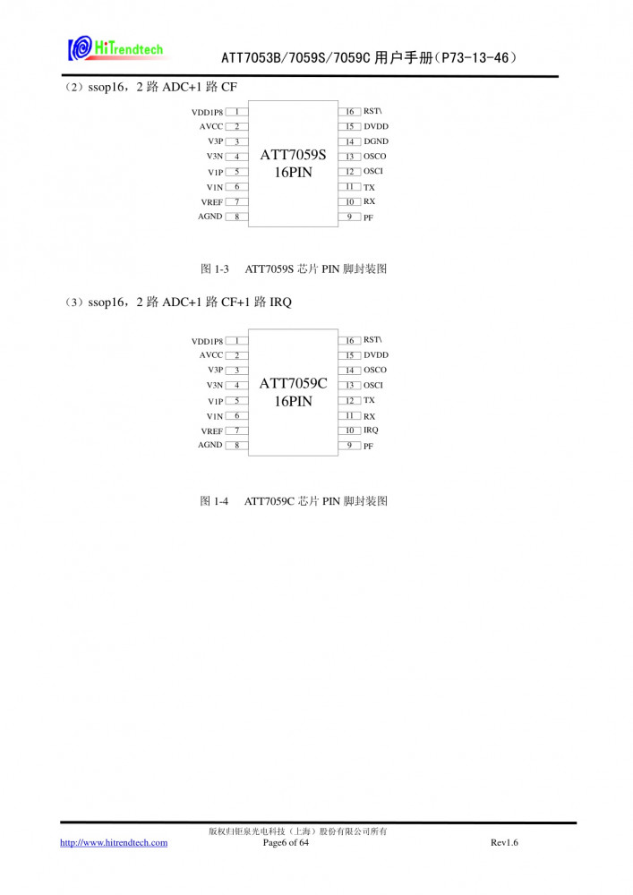 ATT7059S user manual page 6