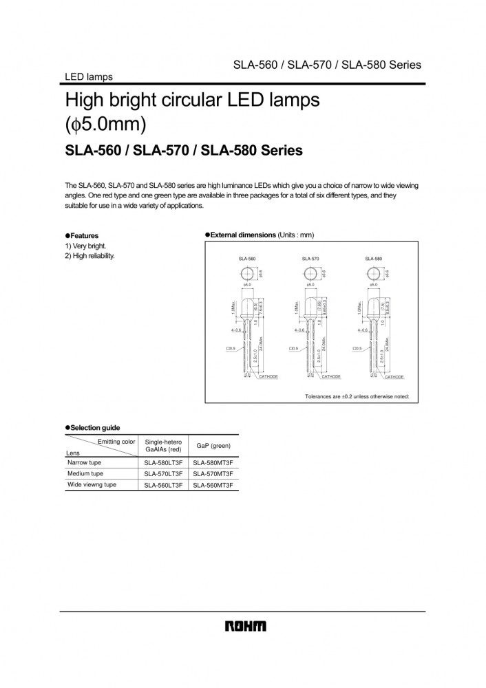 SLA-570LT3F product document page 1
