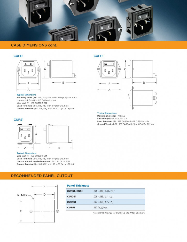 TE Connectivity CU series document page 5