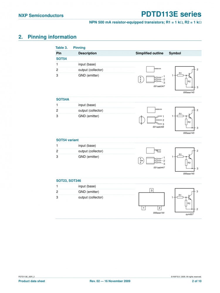 PDTD113ET datasheet page 3