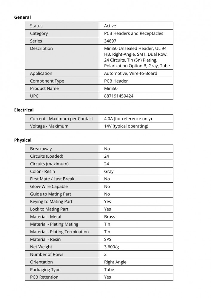 Technical document image 2 for MOLEX 348979241