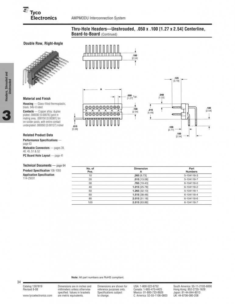 TE Connectivity AMPMODU System 50 catalogue page 10