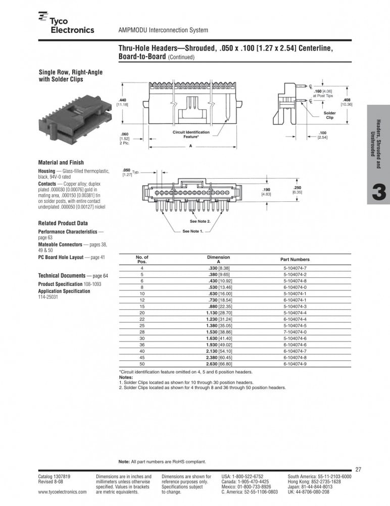 TE Connectivity AMPMODU System 50 catalogue page 3