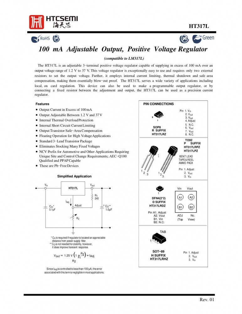HT317LRHZ datasheet page 1