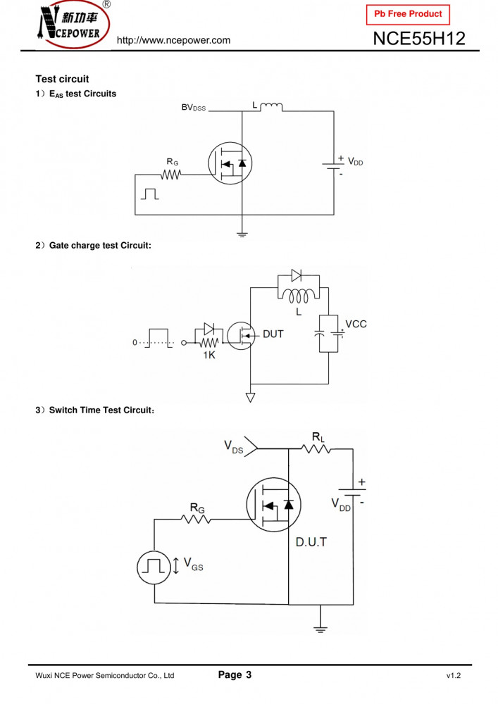 NCE55H12 datasheet page 3