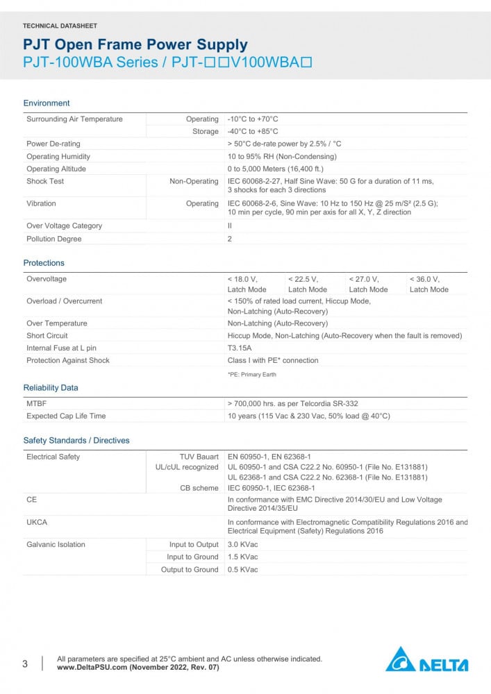 PJT datasheet page 3