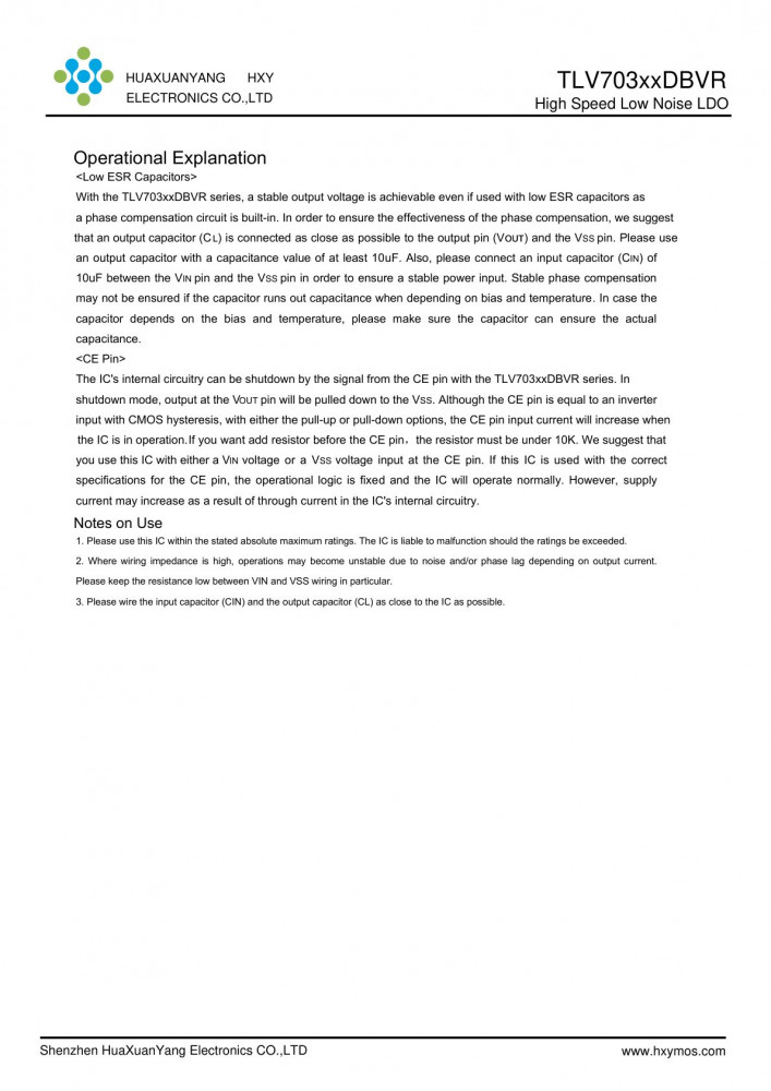 TLV70333DBVR-HXY technical document page 4