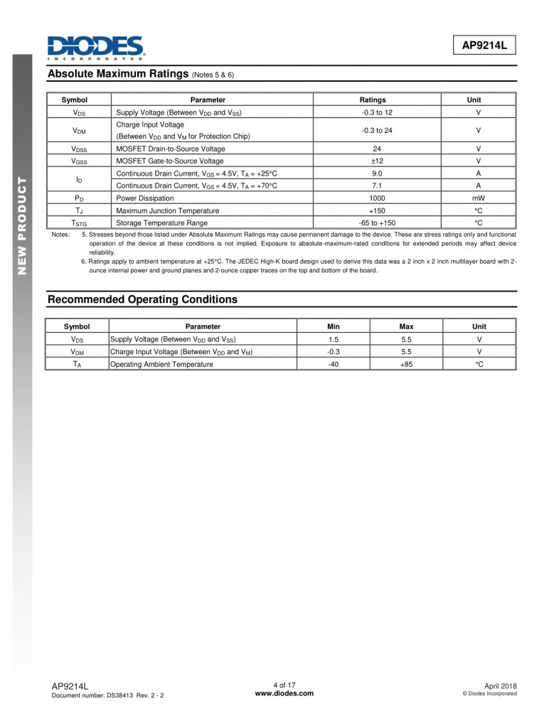 AP9214L datasheet page 4