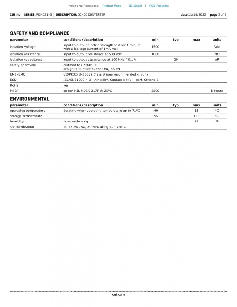 PQMCE1-S series datasheet page 3